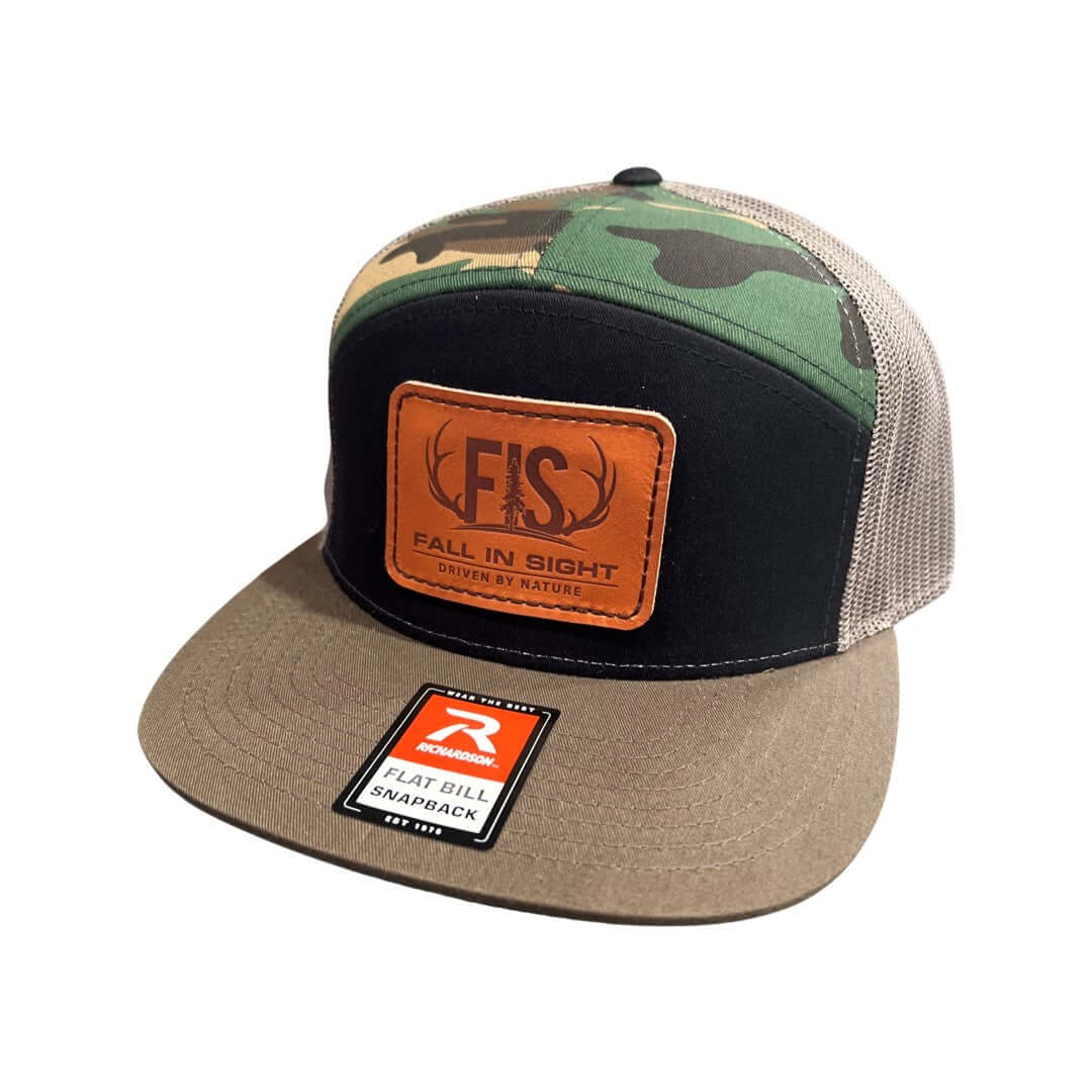 FIS Leather Patch 7 Panel Snapback Hat